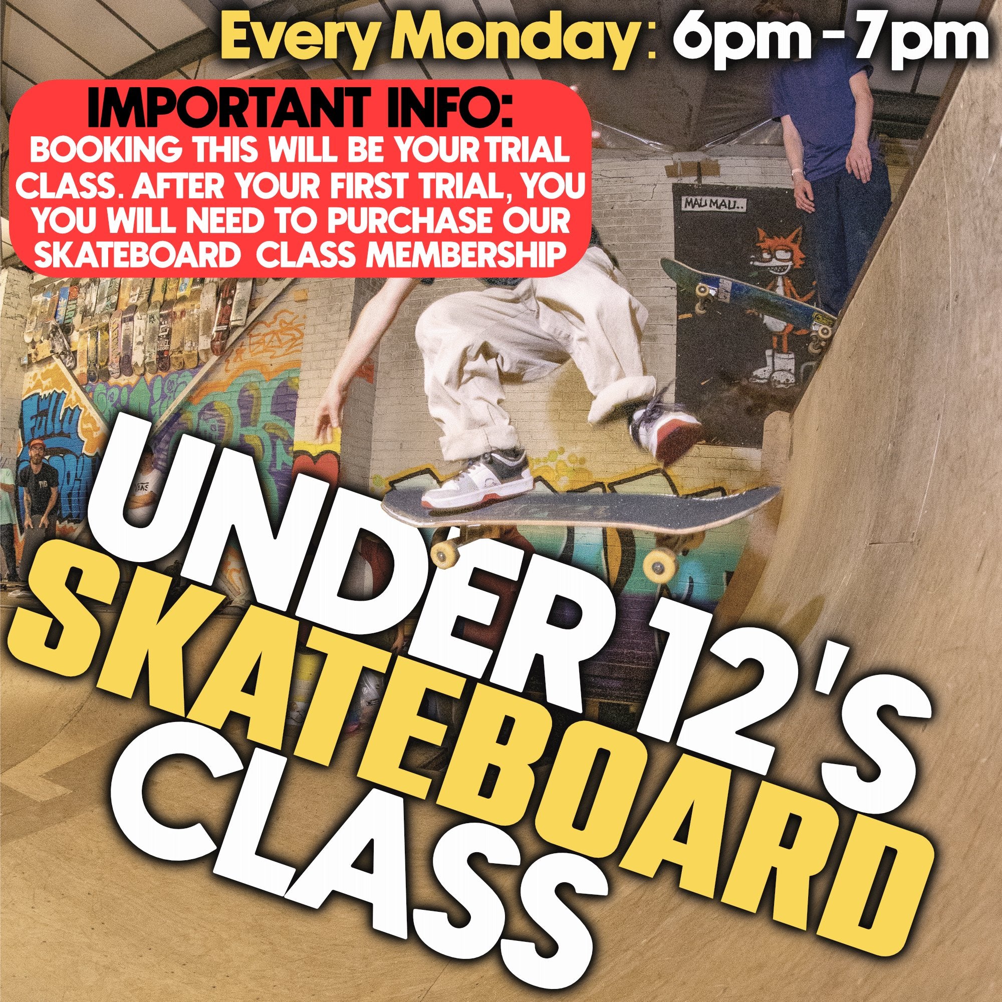 Under 12's Skateboard TRIAL CLASS | Just Ramps Skatepark